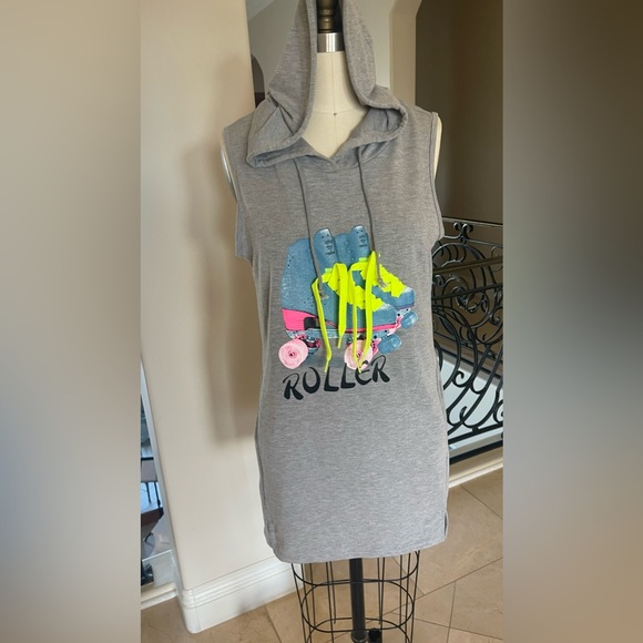 neslay | Dresses | Neslay Designs Tshirt Dresshooded Mini With Side ...